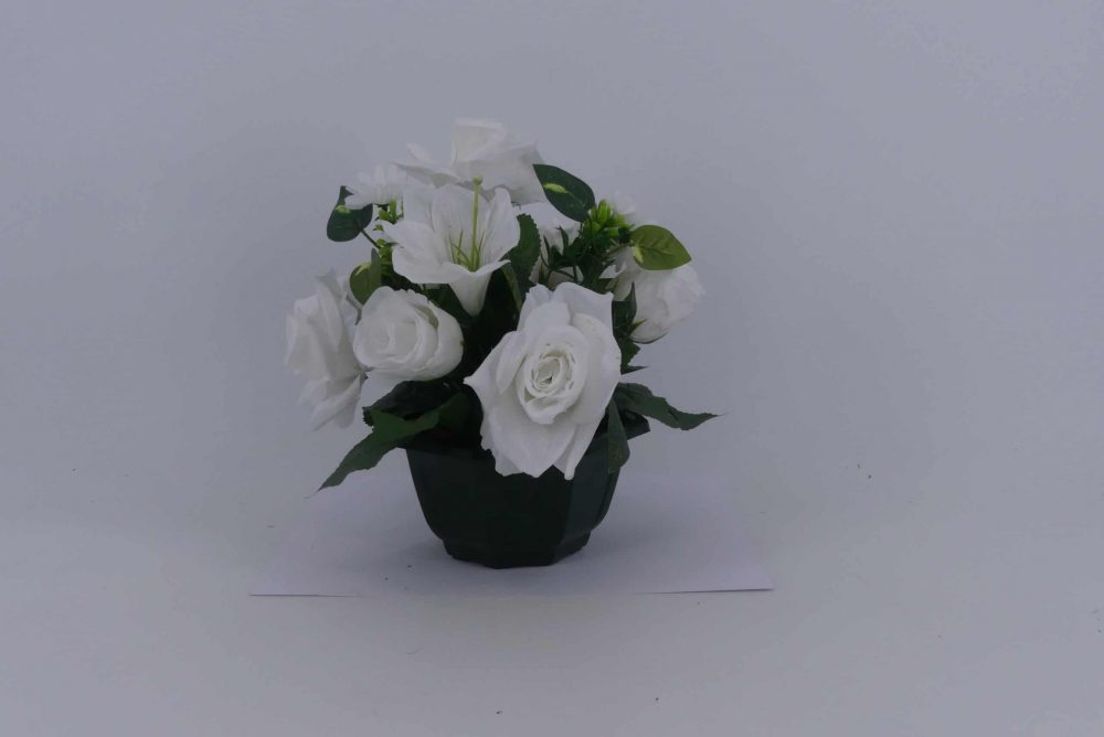 Composition DE ROSES ET LYS-BLANC - Cesar fleurs