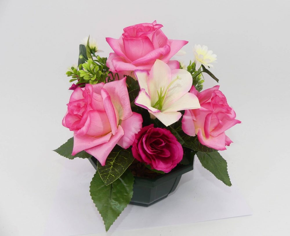 Composition de roses lys-ROSE - Cesar fleurs