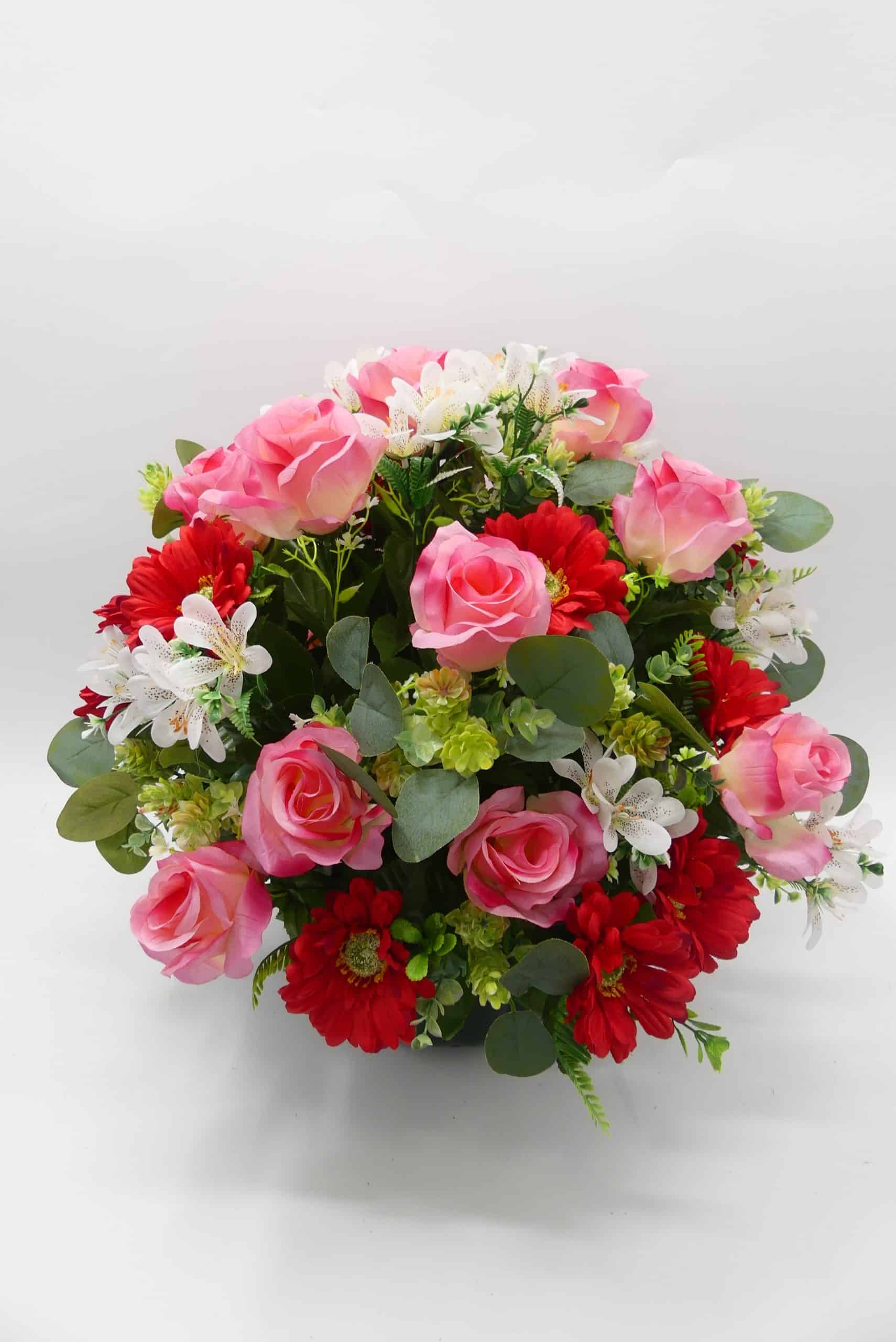 GROSSE COMPO ROSES GERBERAS LYS rouge - Cesar fleurs